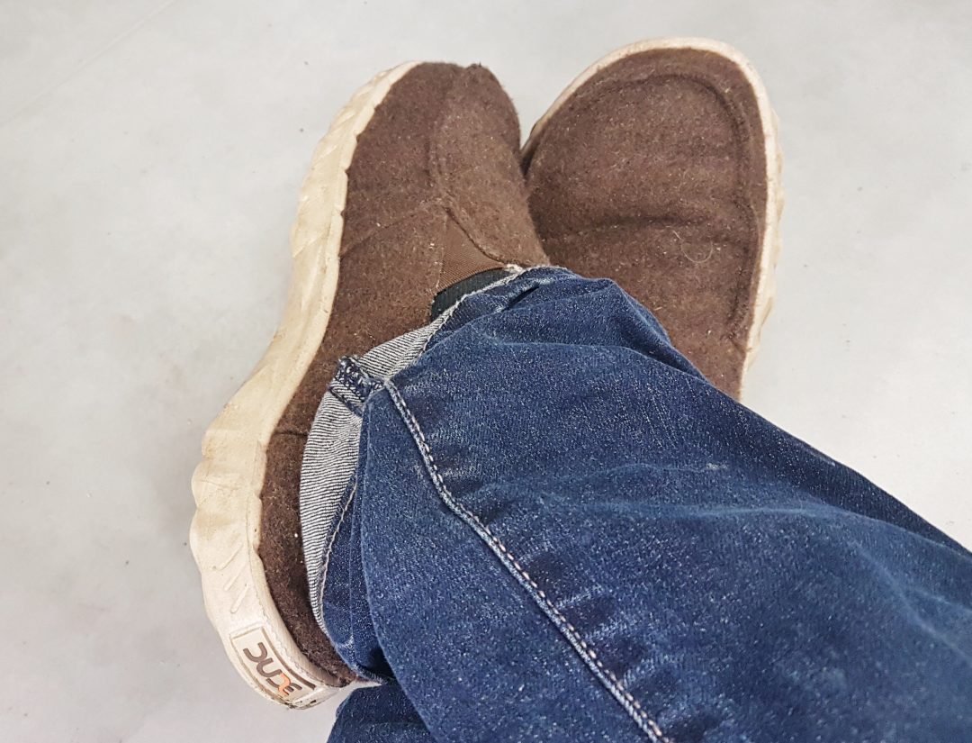 Hey Dude Shoes fur lined Farty Chalet footwear review | Sitons